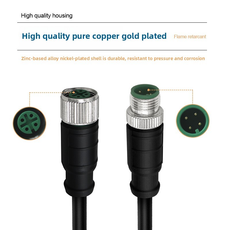 M12 Male to Male/Male to Female 4/8 Core A Type D/X Type Aviation Plug ...