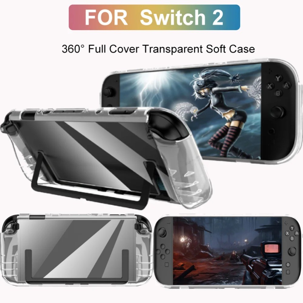 Transparent TPU Case for Nintendo Switch 2 Full Protective Scratch-Resistant Shockproof Drop ...