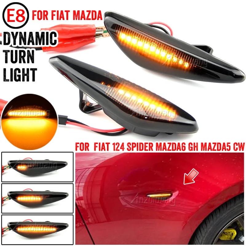 2Pcs LED Dynamic Car Turn Signal Lights For Mazda 5 CW 6 GH MX-5 ND RX ...