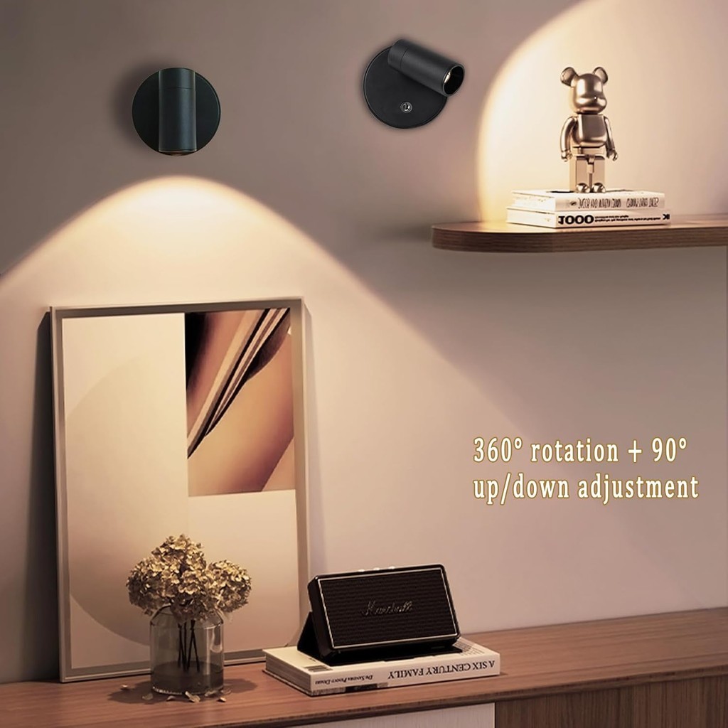 Magnetic LED Adjustable Angle Portable Wall Lamp USB Rechargeable No ...