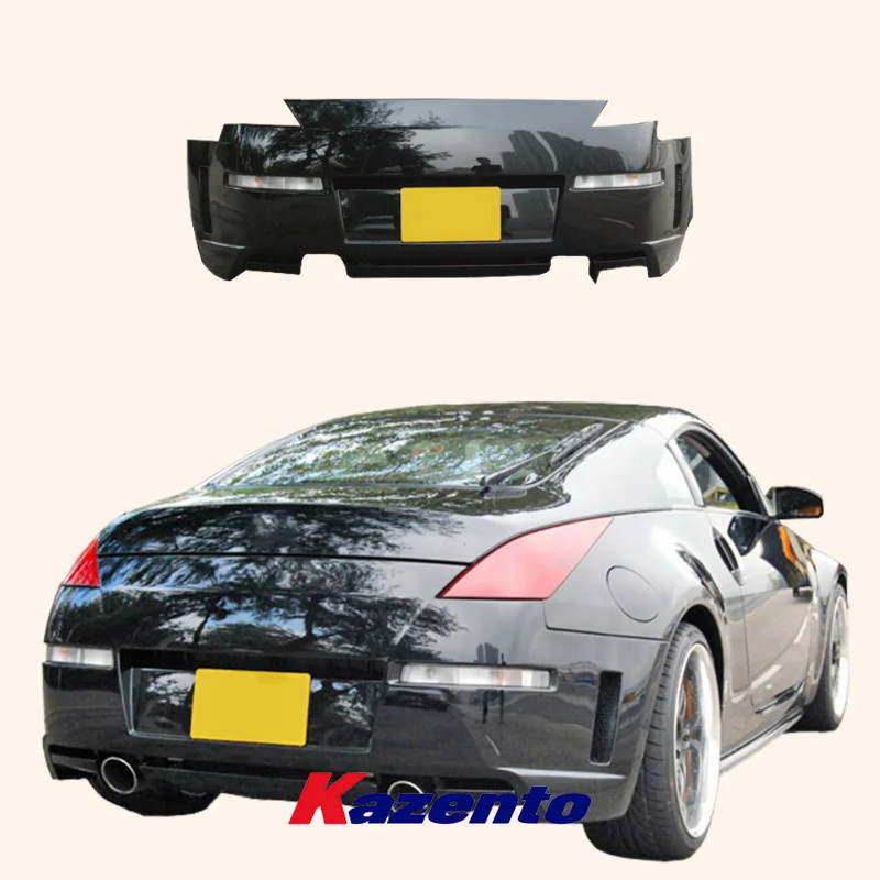 For Nissan Fairlady Z33 350Z STK Style Fiberglass Wide Body Rear Bumper ...