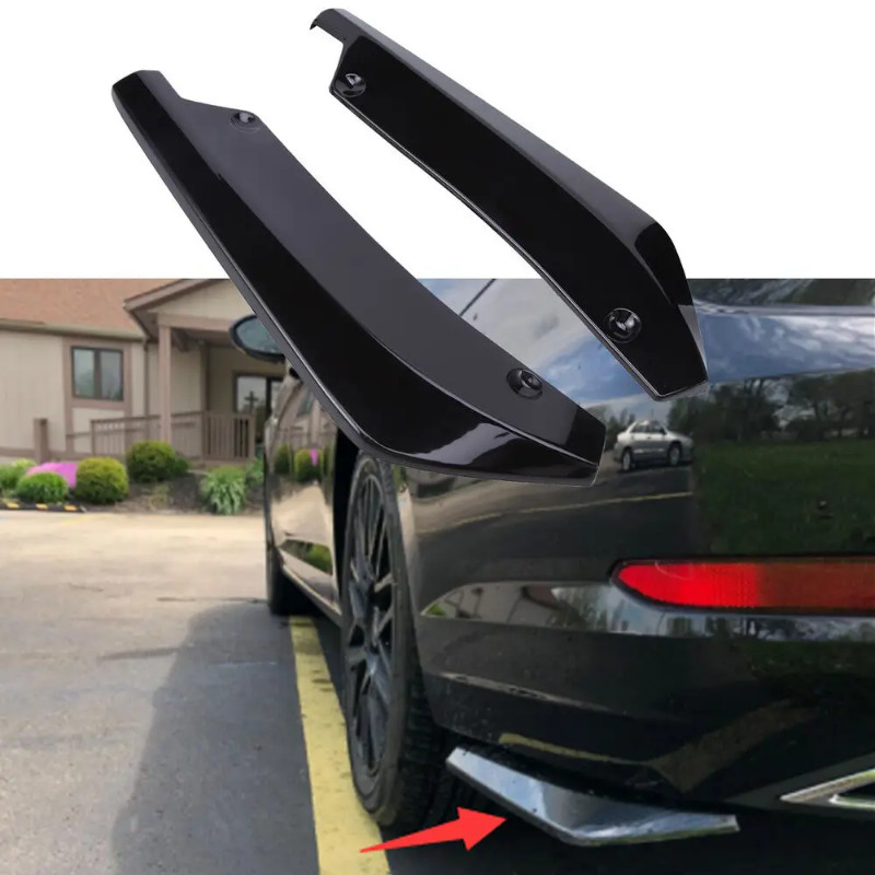 LAICY Car Rear Bumper Splitter Diffuser Canard Wrap Spoiler Side Fender ...