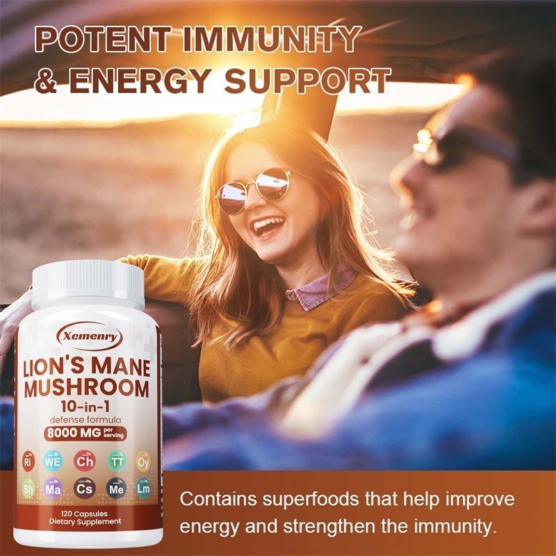 10-in-1 Defense Formula—Contains turkey tail grass, lion's mane ...