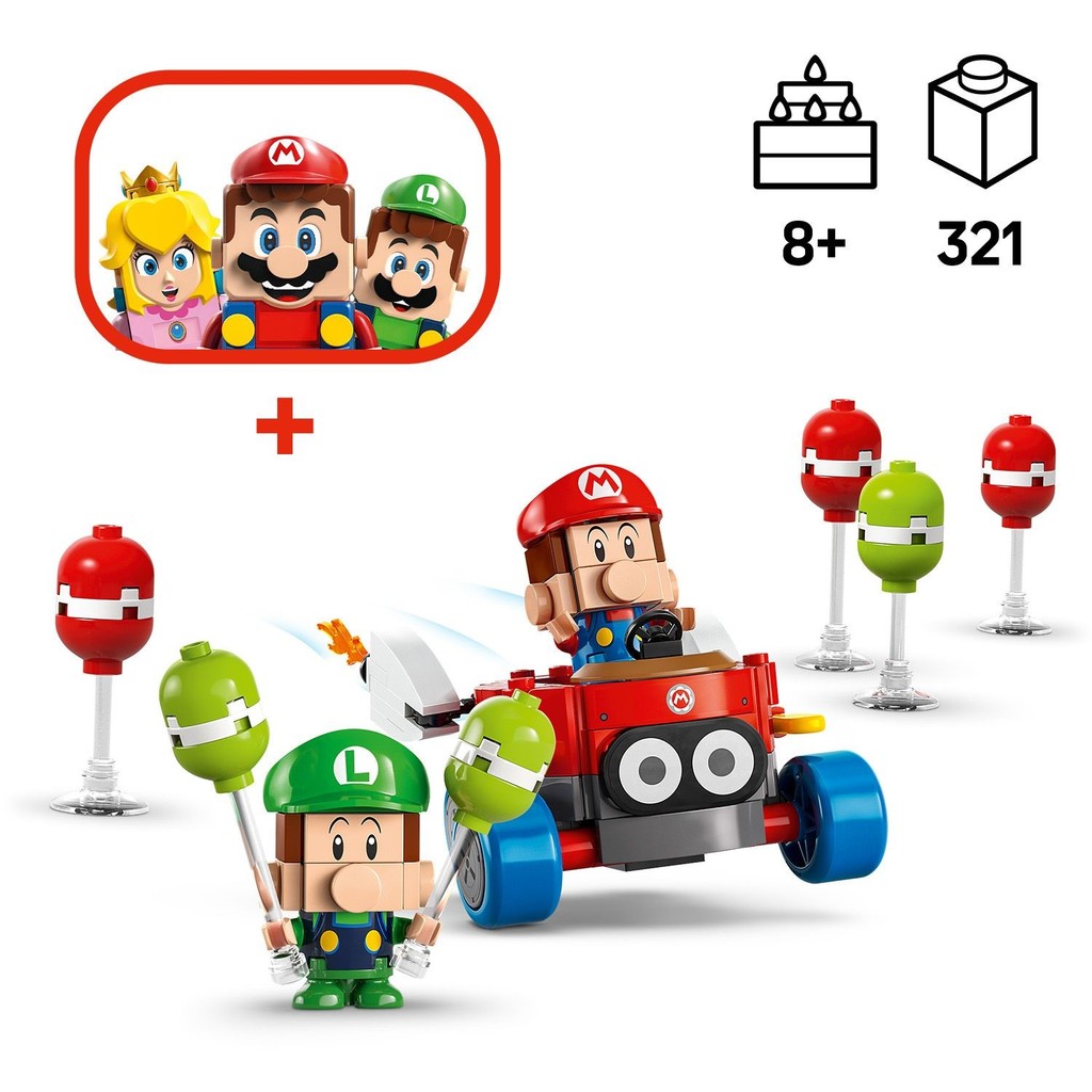 LEGO 72034 Super Mario Kart – Baby Mario vs. Baby Luigi Building Toy ...