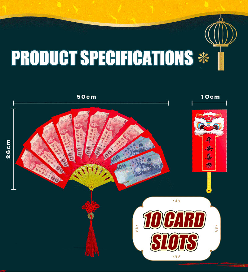 2025 CNY Fan-shaped Red Envelope Spring Festival Foldable Red Packet ...