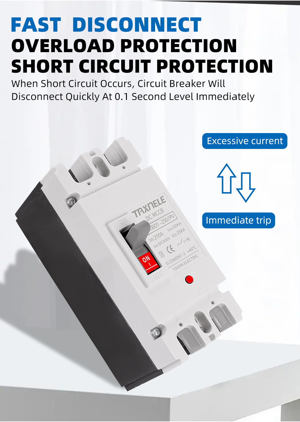 Solar Molded Case DC Circuit Breaker MCCB Overload Protector Solar ...