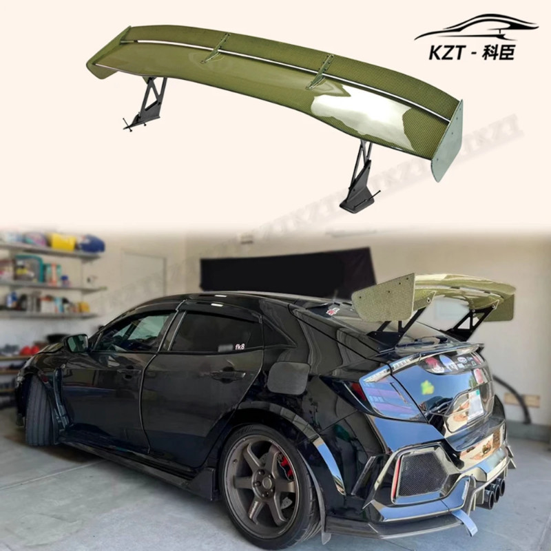 For Honda Civic Fk7 Fk8 Vtx5 Style Rear Gt Spoiler Yellow Kevlar ...