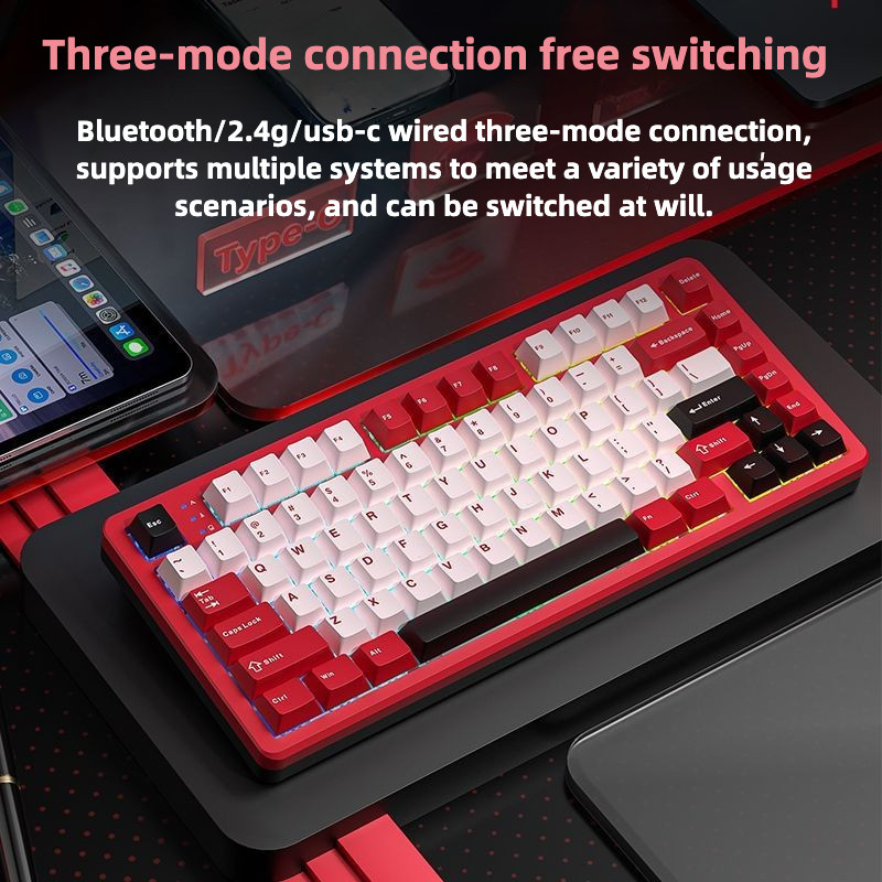 AULA Fire75 CNC Aluminum Custom Mechanical Keyboard Three-mode ...