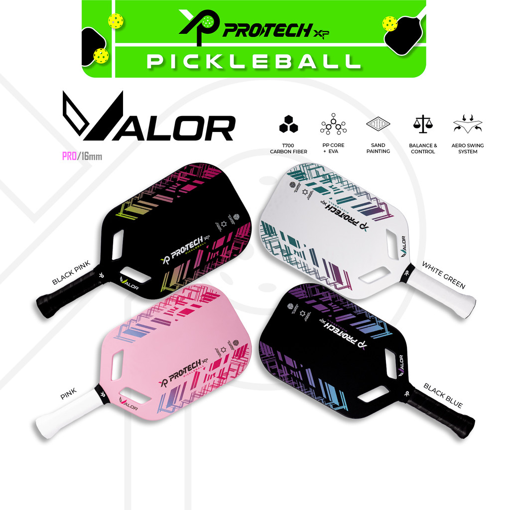 Protech XP Pickleball Paddle -"VALOR" Series (1 Paddle with Cover ...