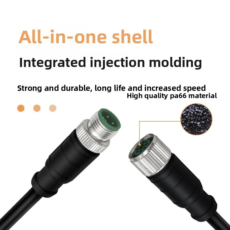 M12 Male to Male/Male to Female 4/8 Core A Type D/X Type Aviation Plug ...
