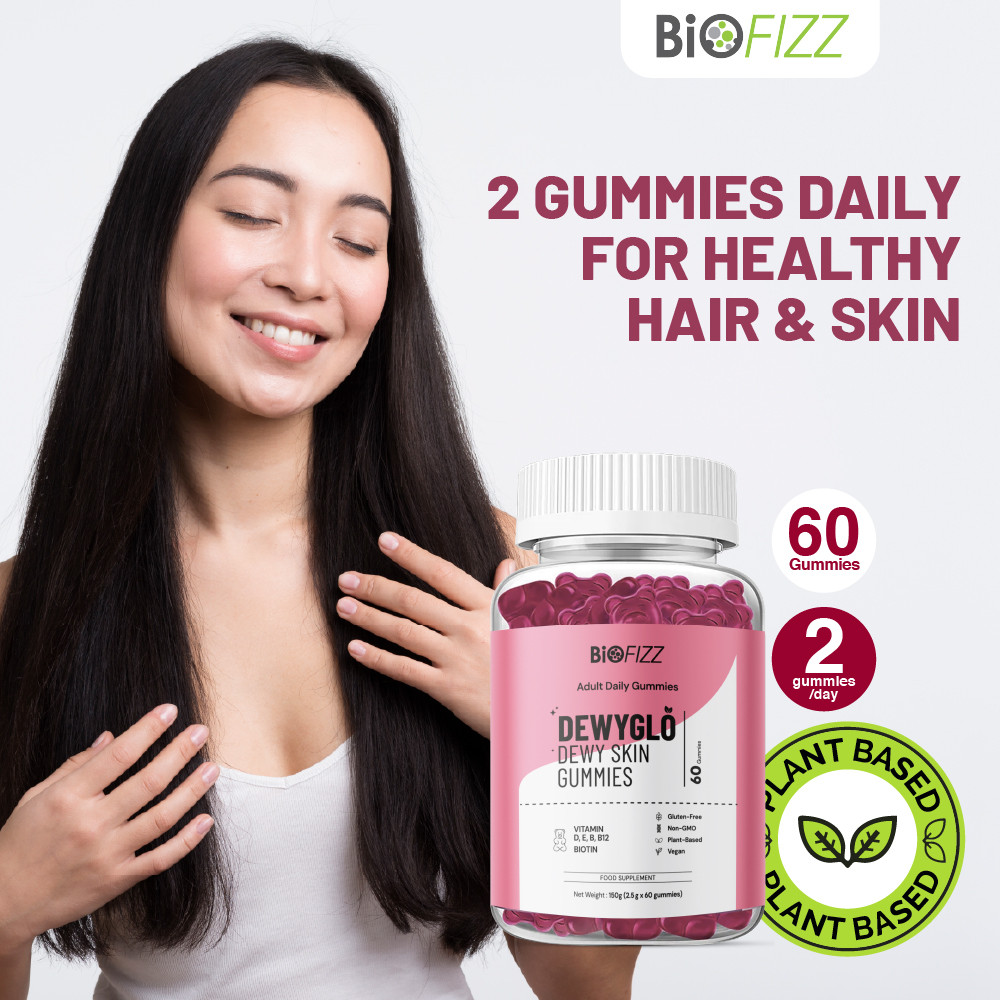 BIOFIZZ Halal DewyGlo Dewy Skin Gummy Anti-Hair Breakage and Hair Loss ...