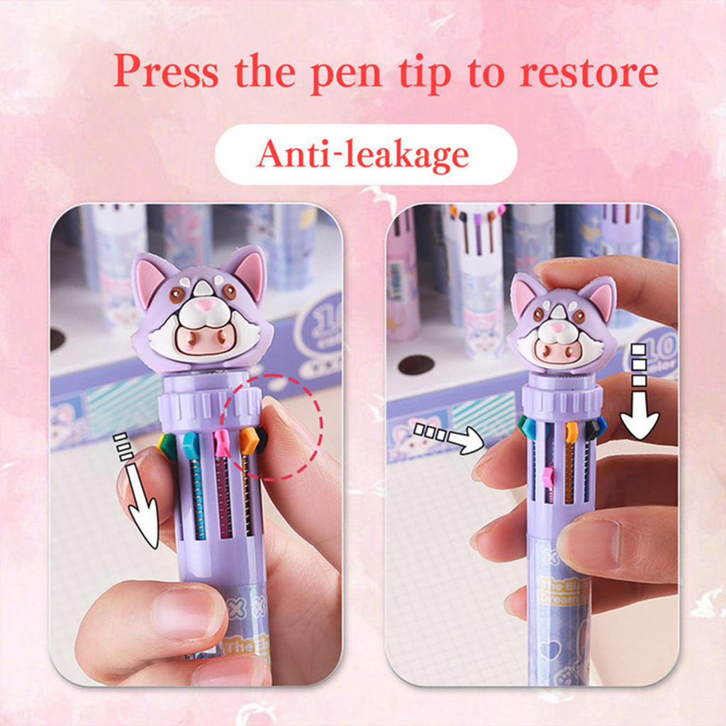 Cute Cartoon Multi-color Pen Multi-color Ballpoint Pen Stationery for ...