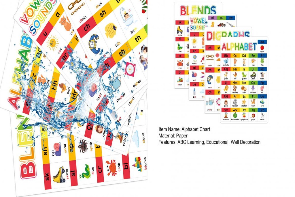 YX Colorful Alphabet Chart Educational Alphabet Chart Phonics Alphabet ...