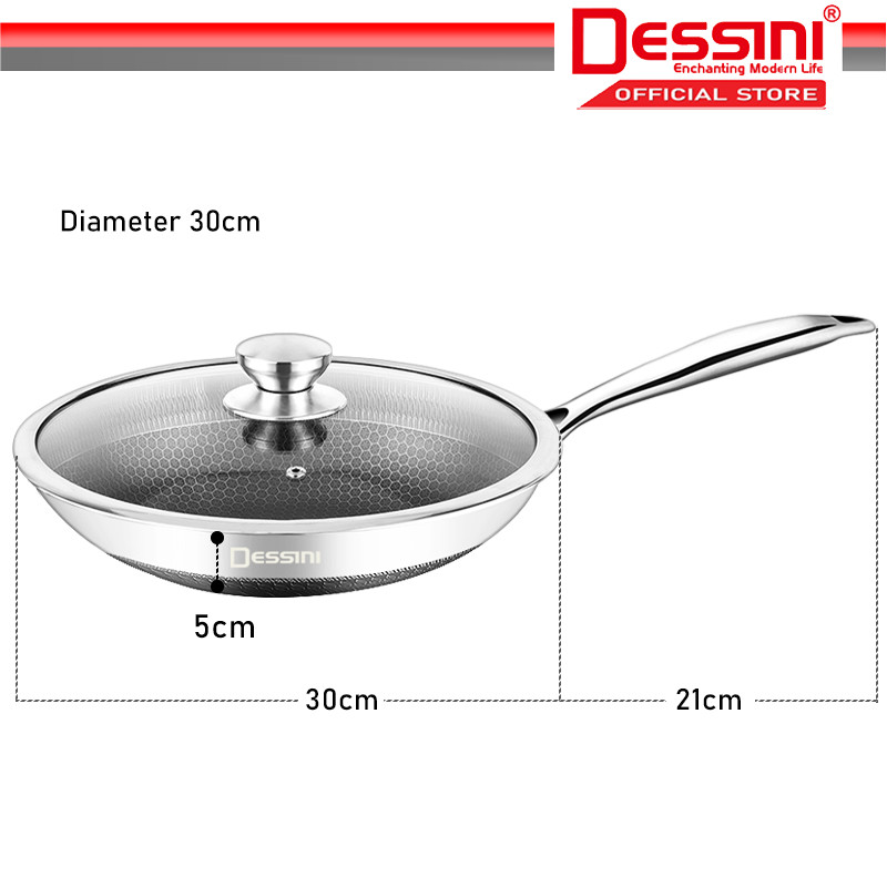 DESSINI ITALY 30CM Honeycomb SUS304 Stainless Steel Frying Pan ...