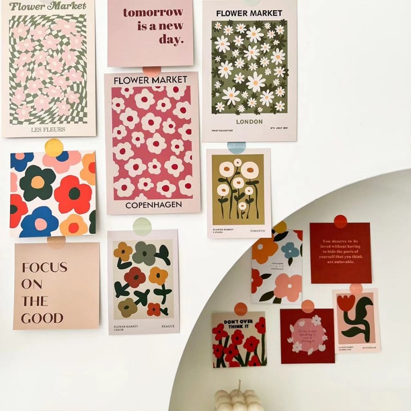 Ins Style Wall Decoration Card Flower Element Series Stickers Room ...