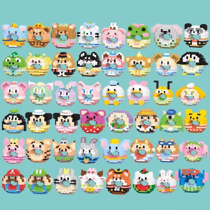 𝗦𝗧𝗔𝗖𝗞𝗔𝗕𝗟𝗘 𝗦𝗪𝗘𝗘𝗧𝗦 》 3D Donut Cartoon Nano Blocks Round Building Block ...