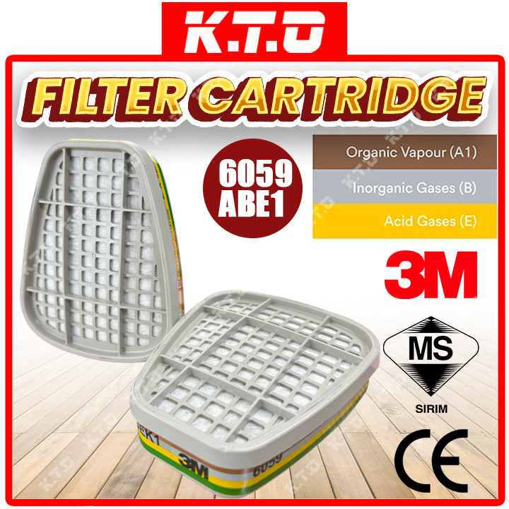 3M 6002 / 6057 / 6059 1 Pair Organic Vapor & Acid Gas Cartridge Filter ...