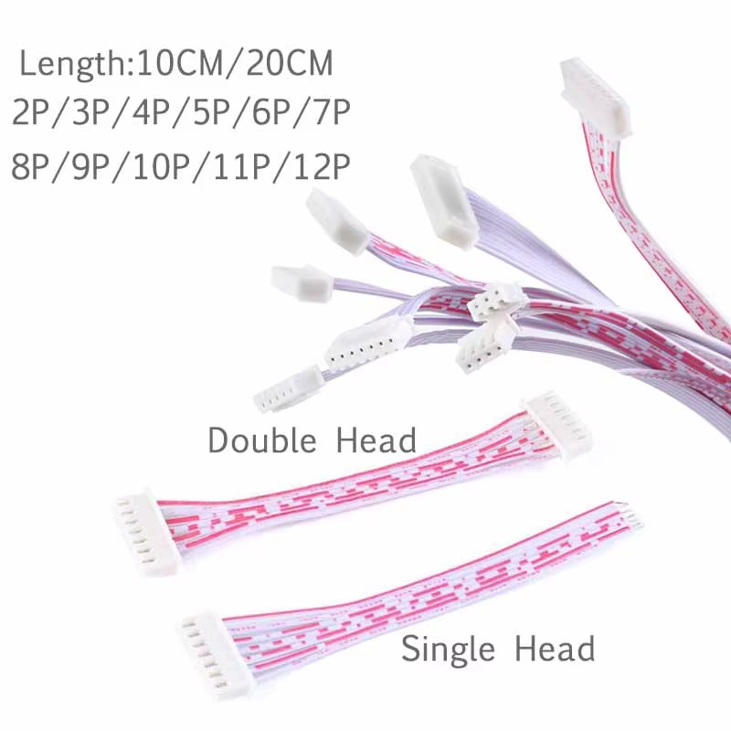 5Pcs XH2.54 Connector Terminal Wire Cable Single Double Head 26AWG JST XH 2.54mm Pitch 2/3/4/5/6 ...