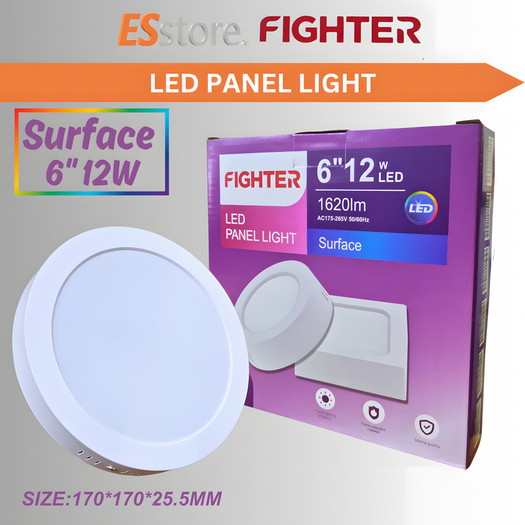 Fighter 6" 12W / 8"18W / 12"24W Surface Led Panel Light | Shopee Malaysia