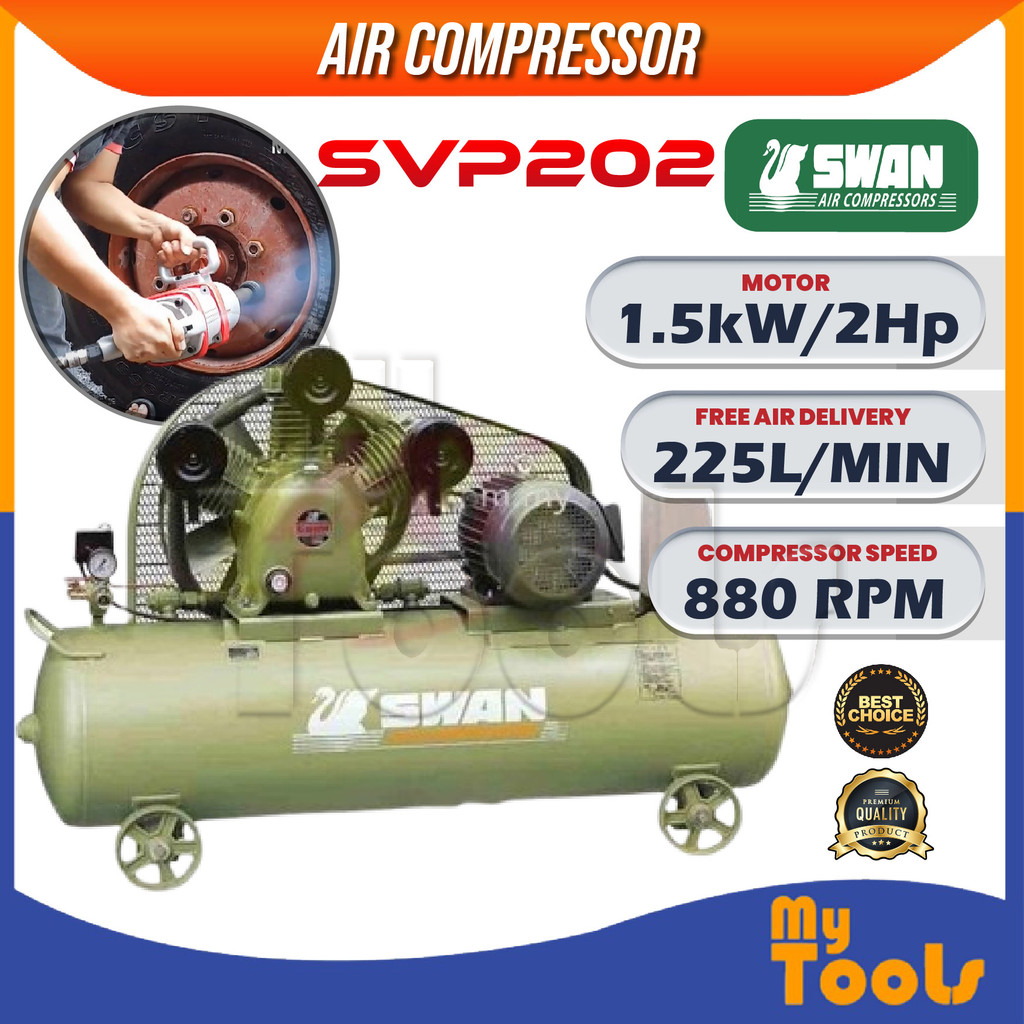 Mytools SWAN SVP202 2HP 85Liter 8Bar Air Compressor (Made In Taiwan ...