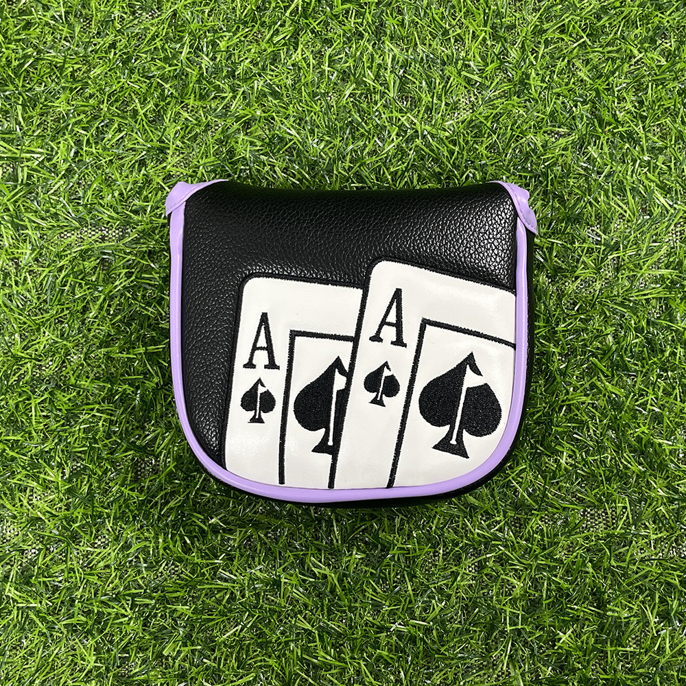 Golf Club Cover Playing Card Spade A Flat Right Angle Putter Cover ...