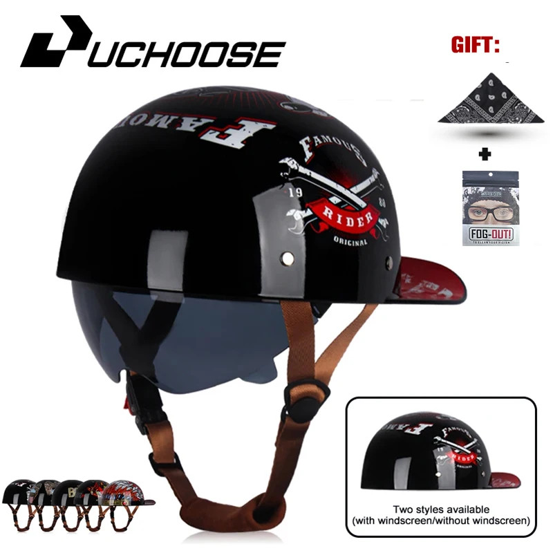 Uchoose Summer Motorcycle Casque DS Baseball Cap Helmet Retro Helmets ...