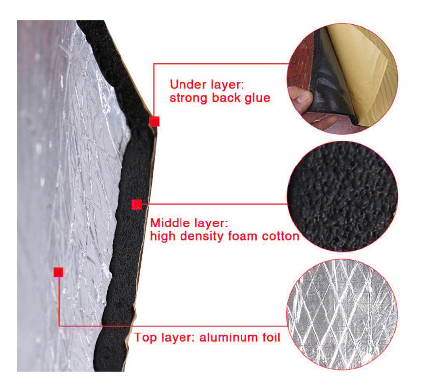 100*40cm Acoustic Foam Anti Sound Proof Sound Insulation Sponge for Car ...