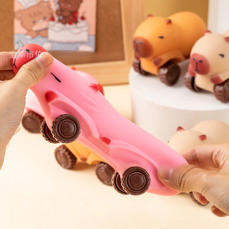 Capybara Squeeze Toy Slow Rebound Car Toy Telescopic Scooter Sliding ...