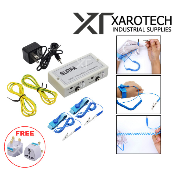 SURPA 518-2 ESD Anti-Static Wrist Strap Online Monitor ***Free Adapter ...