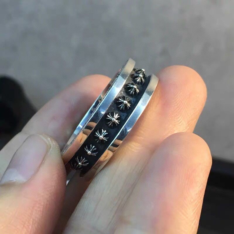 Chrome HEARTS Ring Cross Ring ins Niche Ring Pair Ring Retro Cool Style ...