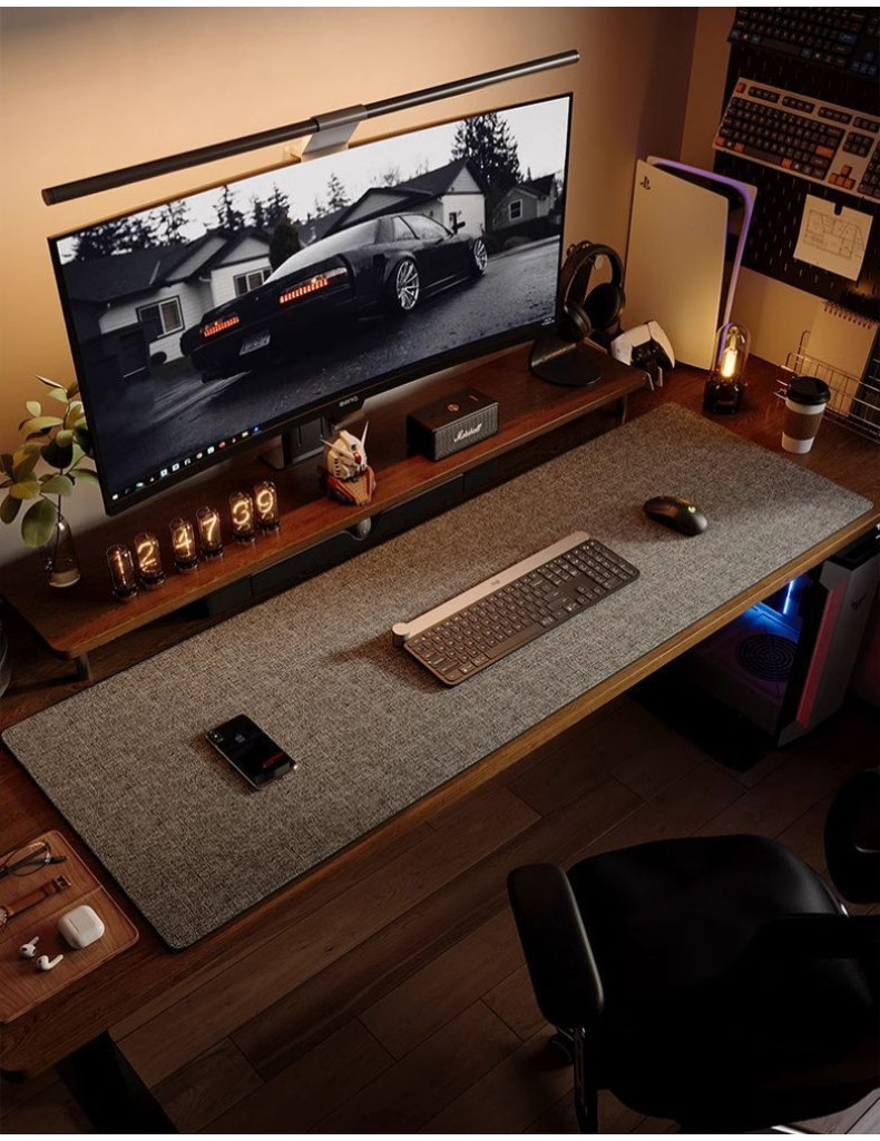 Office Computer Desk Pad Simple Atmospheric Cotton Linen Texture ...