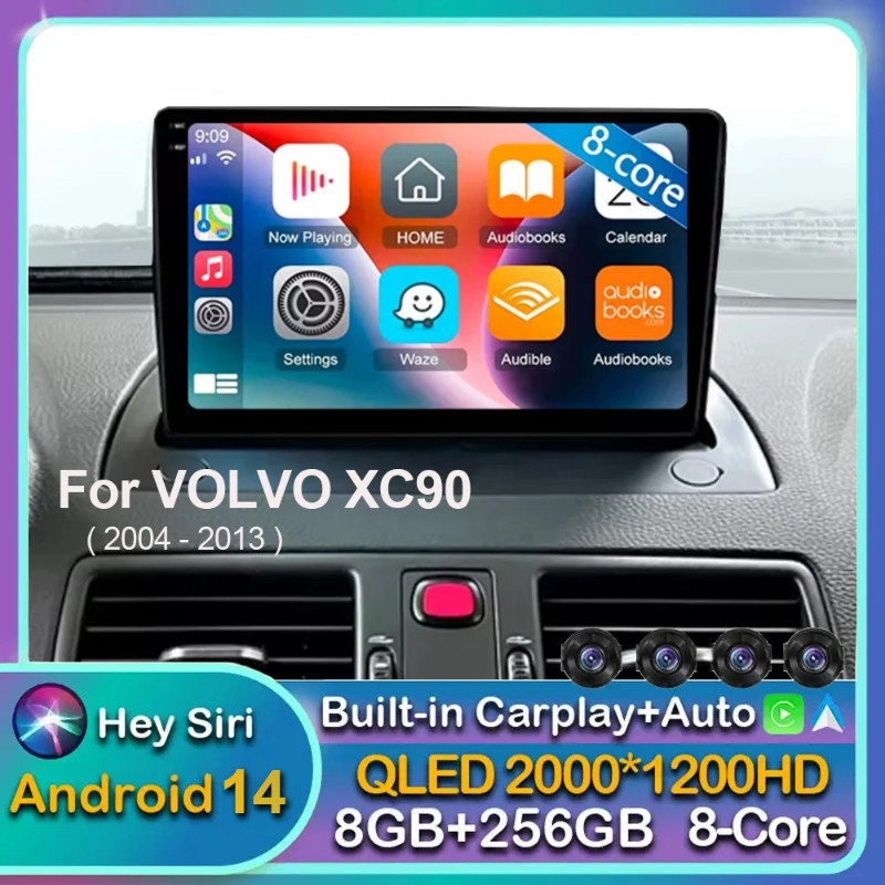 Android 14 Carplay Auto Car Radio For VOLVO XC90 2004-2013 Multimedia Video Player GPS ...