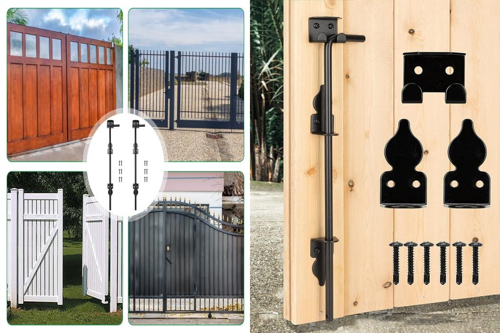 [poslajudo] Heavy Duty Gate Latch Gate Hardware Kit 12 Inch Metal Cane ...