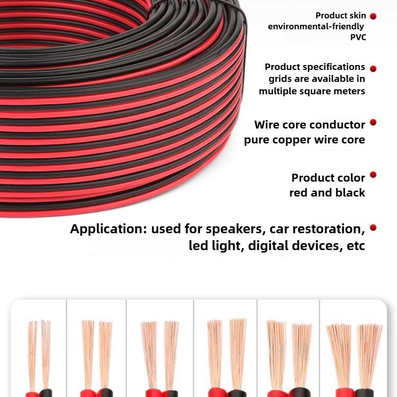 3/2/1 Meter 2Pin Copper Electrical Wire LED Cables 22AWG 20AWG 18AWG ...
