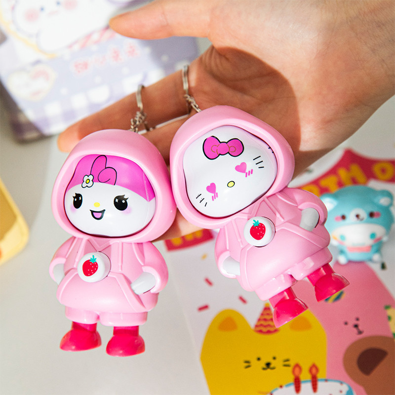Doraemon Face Changing Toy Cute Shin Chan Face Charging Doll Keychain ...