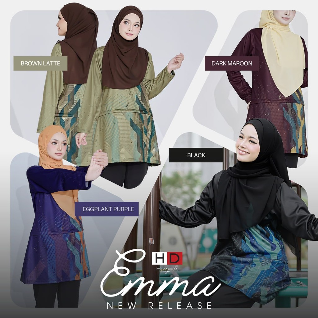T shirt Jersey Humaira Emma (Size : S-5XL) | Shopee Malaysia