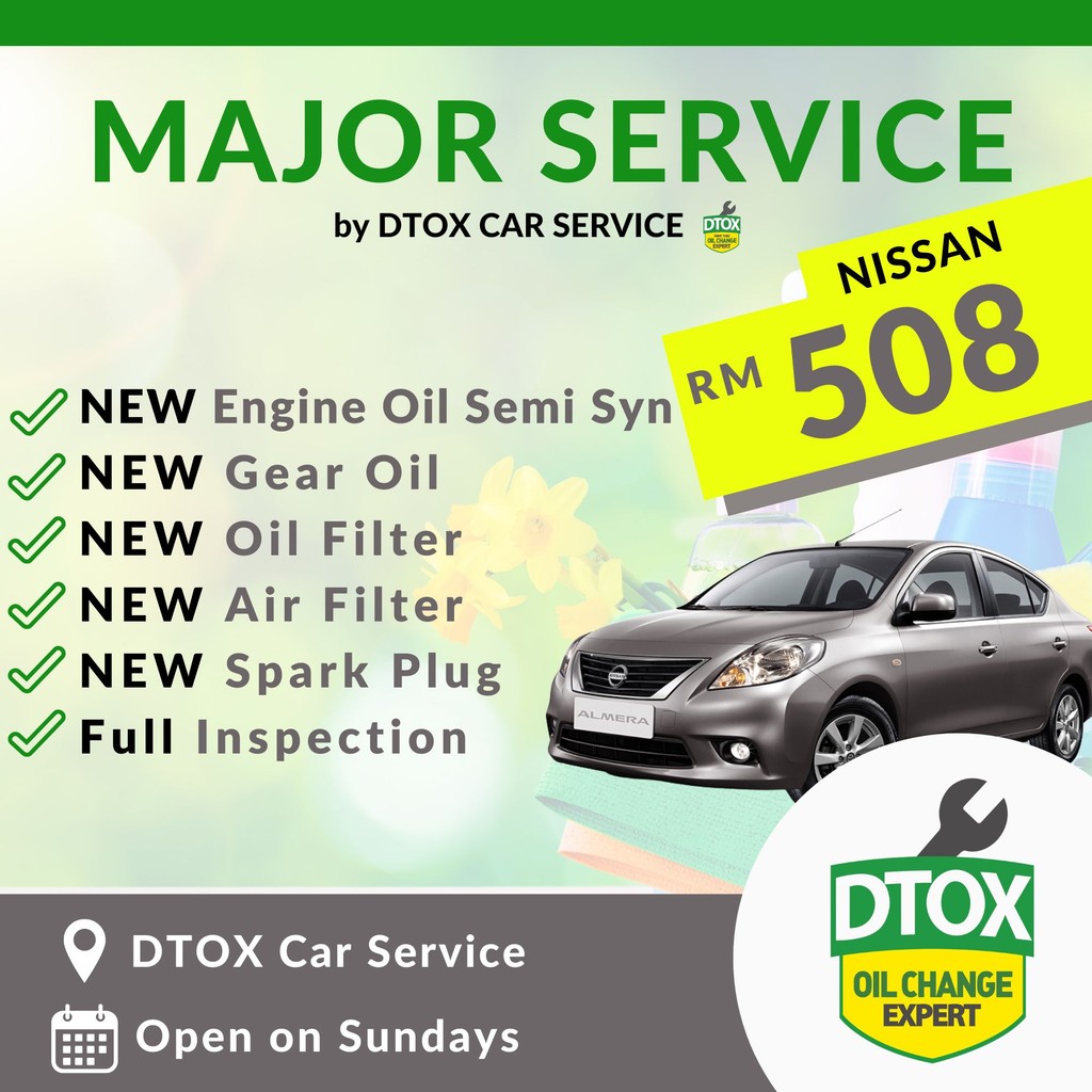 [Installation Provided] Nissan Cars Semi Synthetic Major Service ...