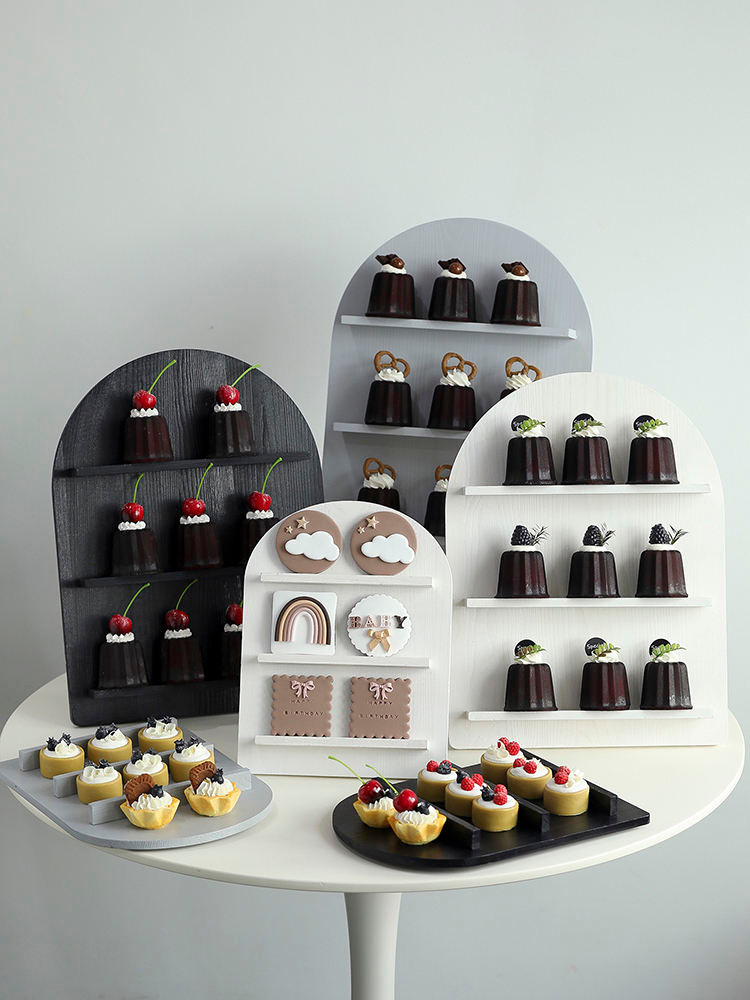 Wedding Simple Cake Stand Wooden Arched Dessert Stand Wedding Dessert ...