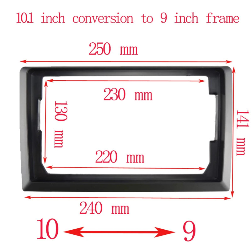 9 inch 10 inch to 7 inch frame 2 DIN frame suitable for all car models ...