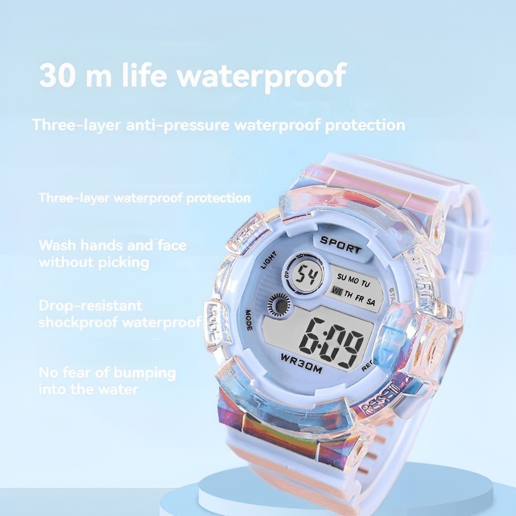 Ladies LED Digital Watch Women Large Dial Silicone Watches Students ...