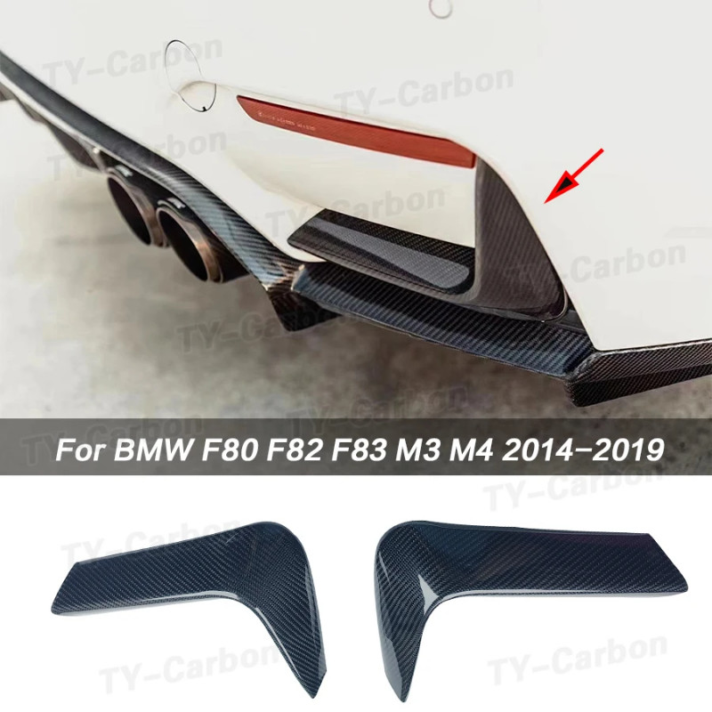 For BMW F80 M3 F82 F83 M4 2014-2019 Real Dry Carbon Fiber Rear Diffuser ...