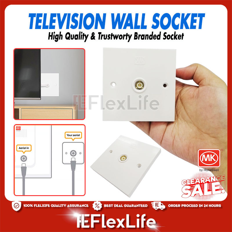 CLEARANCE MK Television Wall Socket Single Pod High Quality Faceplate ...