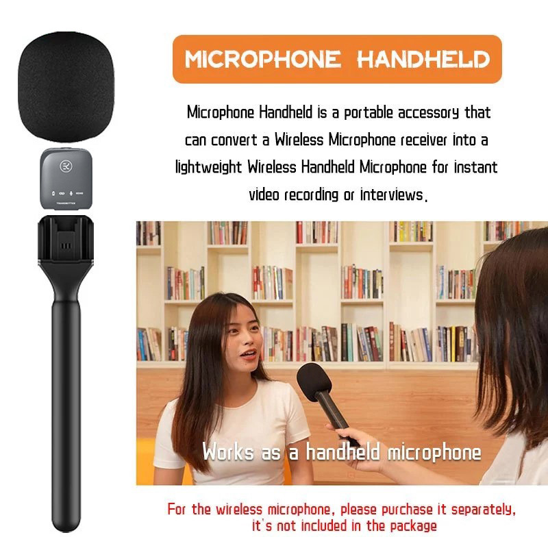 Lavalier Microphone Handheld Grip Stick with Windproof Sponge for ...