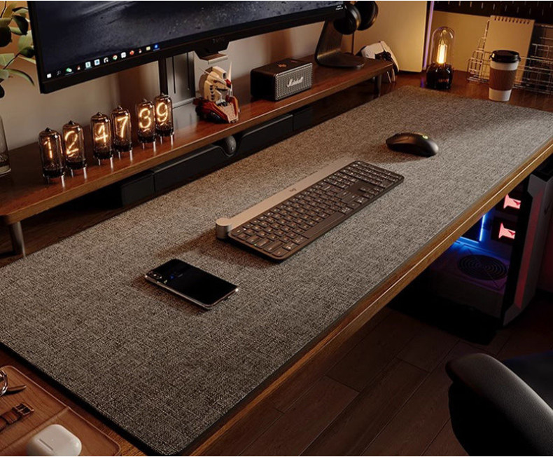Office Computer Desk Pad Simple Atmospheric Cotton Linen Texture ...