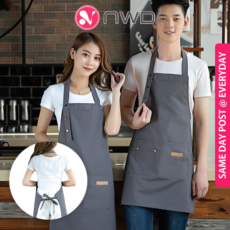 𝟮 + 𝟭 𝗣𝗢𝗖𝗞𝗘𝗧 》Adjustable Strap Oilproof Hang Neck Apron Restaurant ...