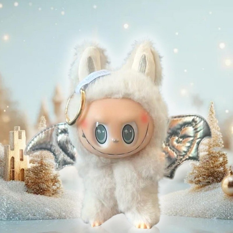 PopMart Little Angel Zimomo White Vinyl Labubu Doll Keychain Fashion ...