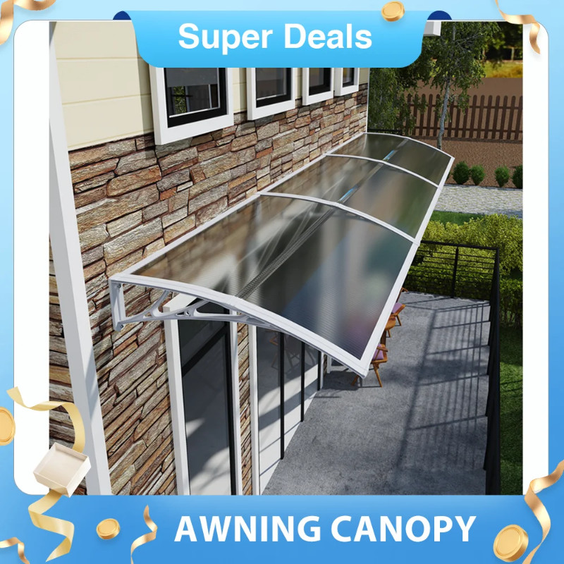24/30/40/60/80 Inches Window Awning Outdoor Canopy Exterior Grey ...