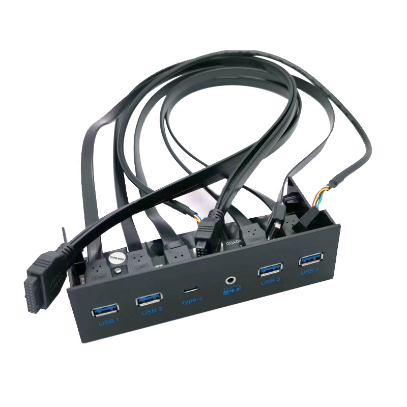 5.25 Inch Chassis Front Bar Panel USB Hub with 4 X USB 3.0 Ports + 1 X ...