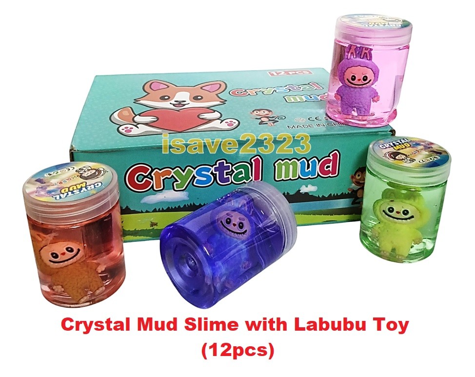 Crystal Mud Slime with Labubu Toy SL710 (12pcs) | Shopee Malaysia
