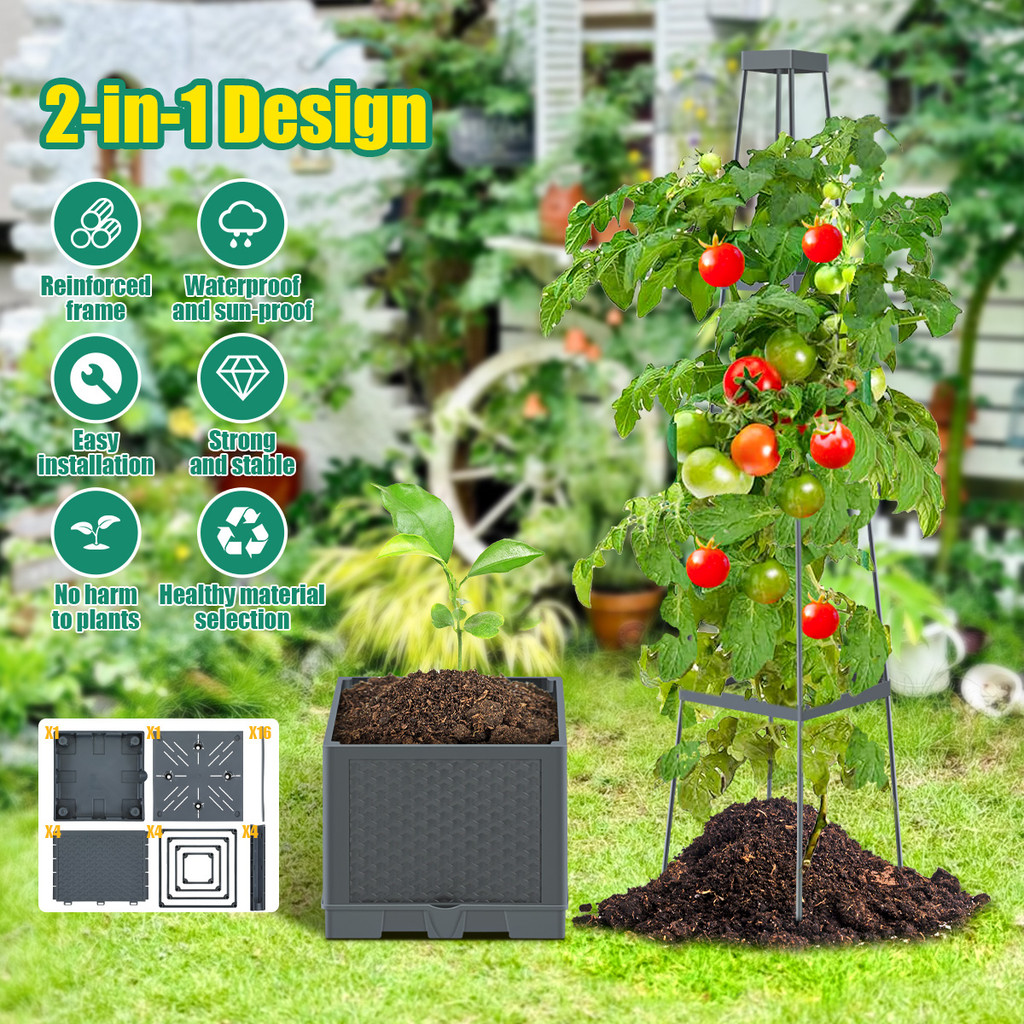 Climbing Box Four-layer Rattan Woven Tomato Rack Plastic Balcony ...